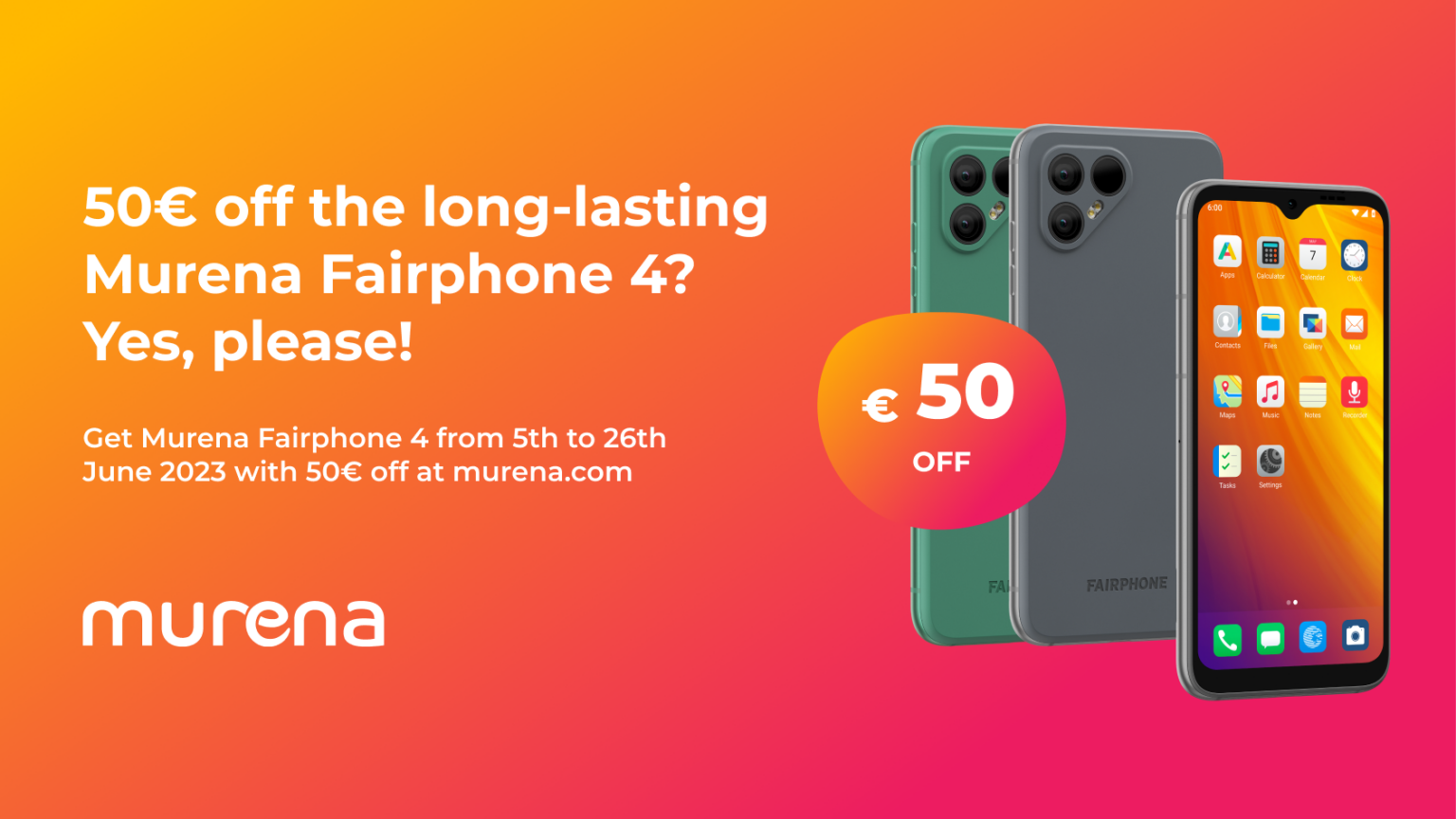 50€ off the long-lasting Murena Fairphone 4 ? Yes, please. - Murena ...